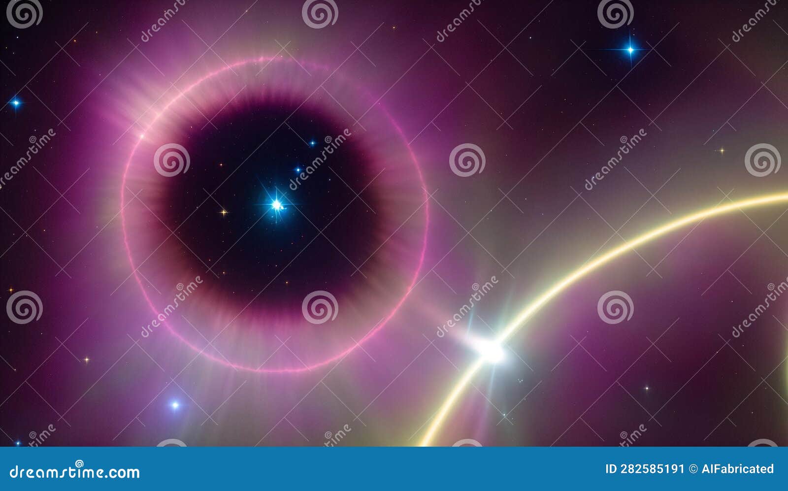 A Composition of a Star and a Ring of Light in the Sky Stock ...