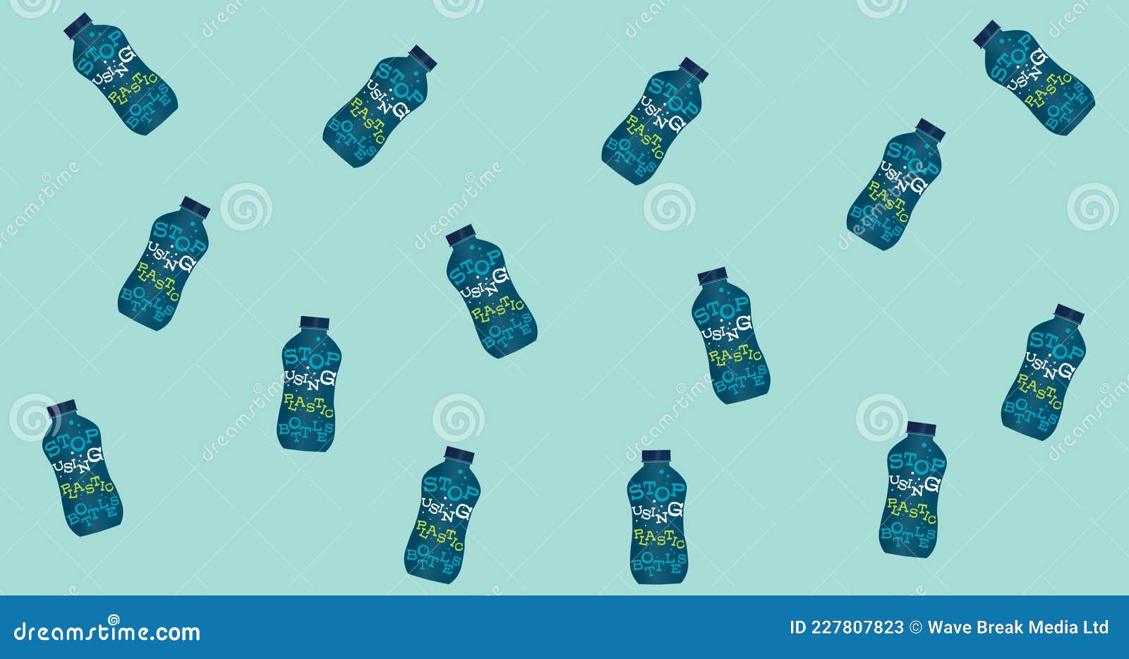 No People Composition Stop Using Plastic Text Multiple Bottle Blue ...