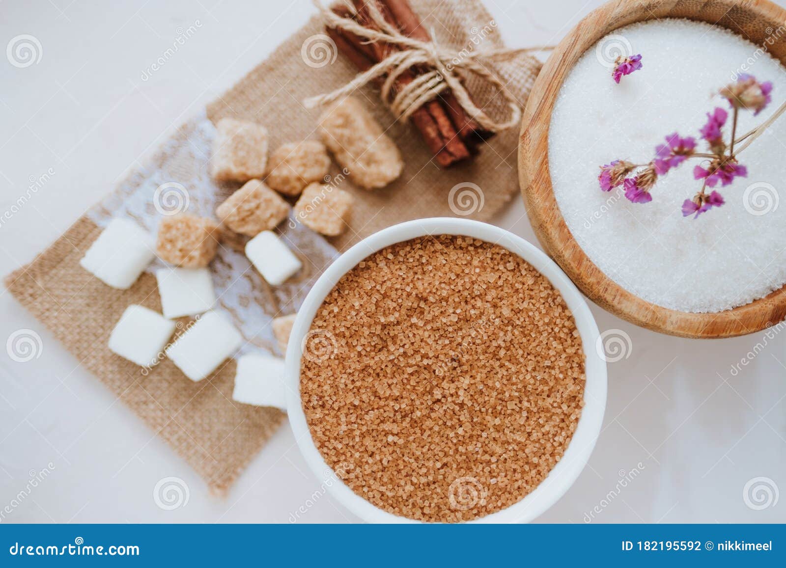 Composition with Sugar, Different Types of Sugar. Stock Photo - Image ...