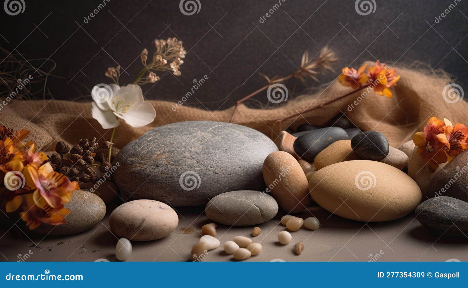 Composition with Symbolic Objects for Spa Salon. Stone Therapy ...