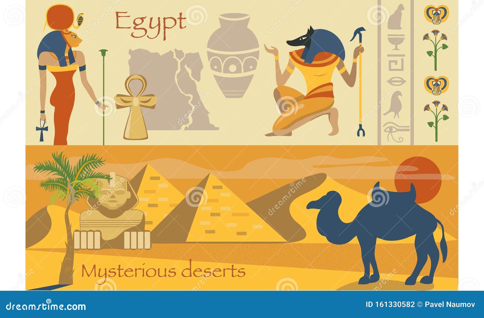 Camel,Pyramid And Desert Famous Landmark And Symbol Of Egypt,for Cloth ...