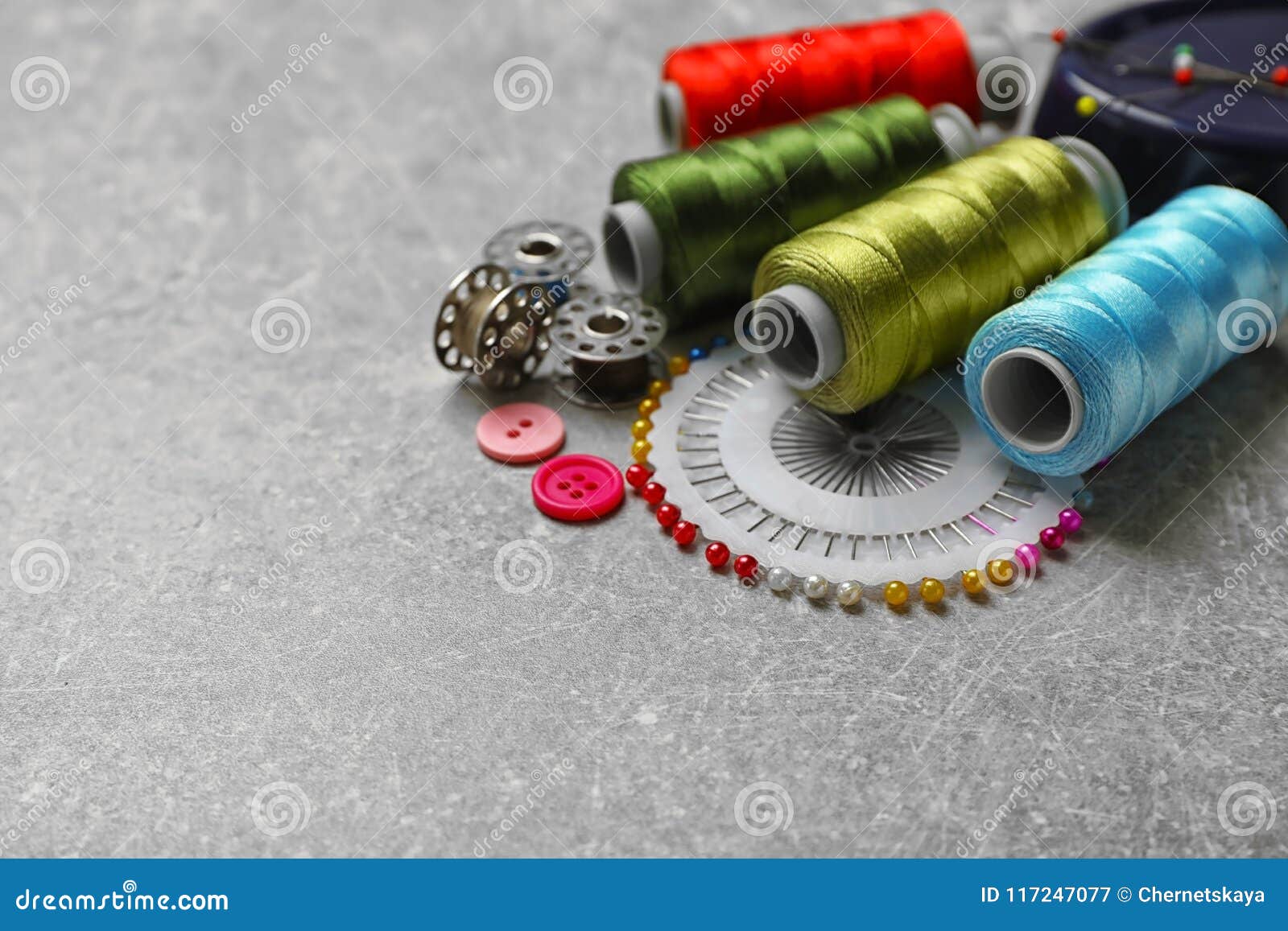 Composition with Threads and Sewing Accessories Stock Image - Image of ...