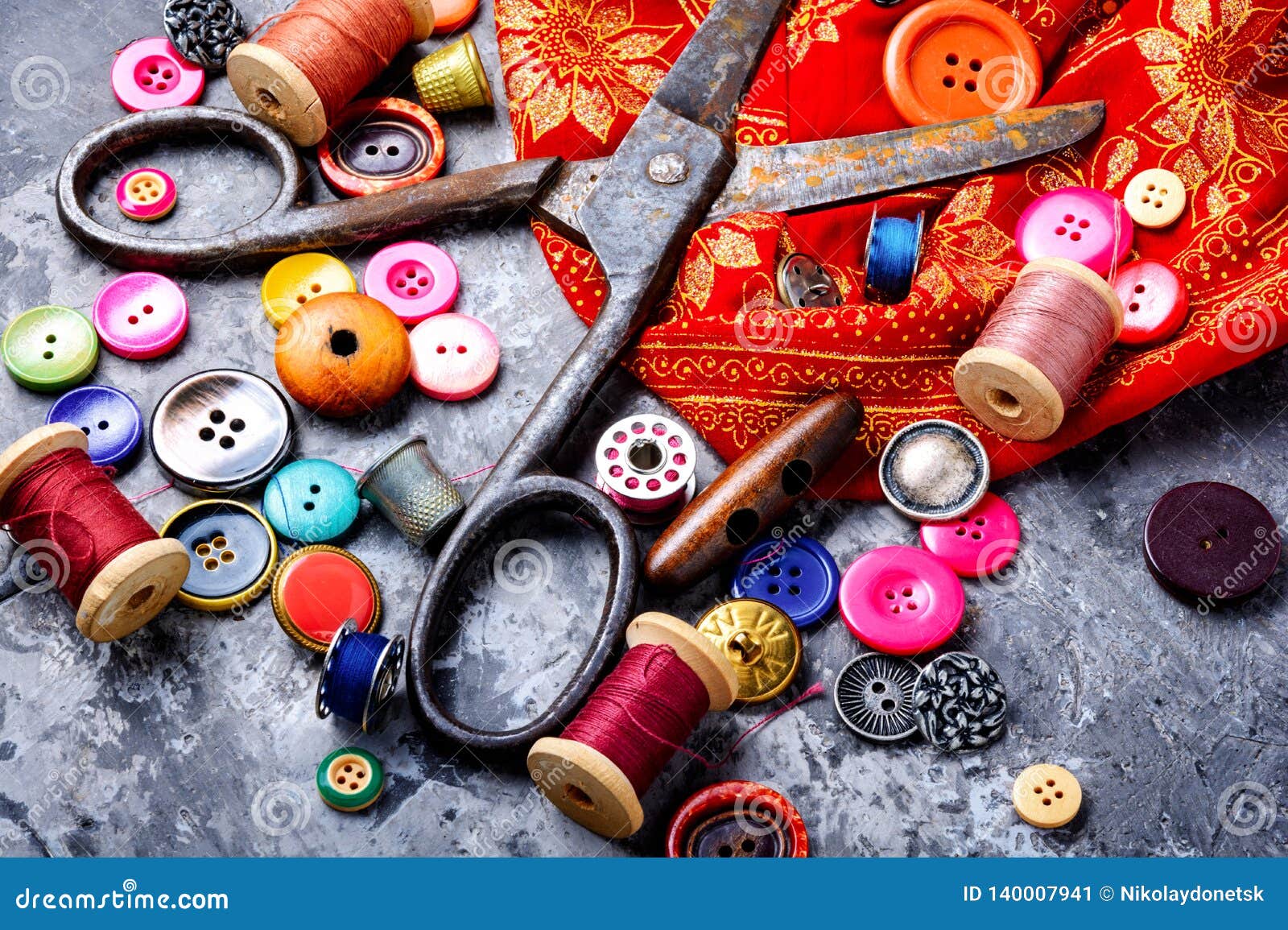 Sewing Threads and Accessories Stock Image - Image of instrument ...
