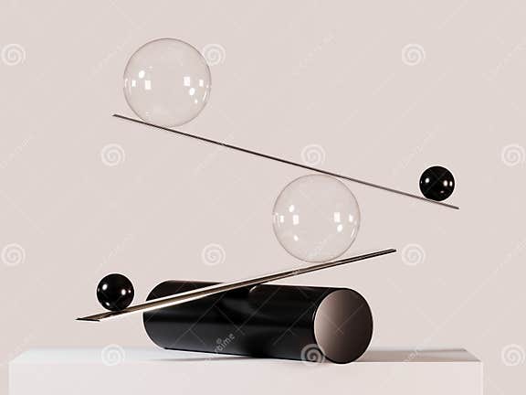 Composition of Three-dimensional Figures on a Plain Background, 3D ...