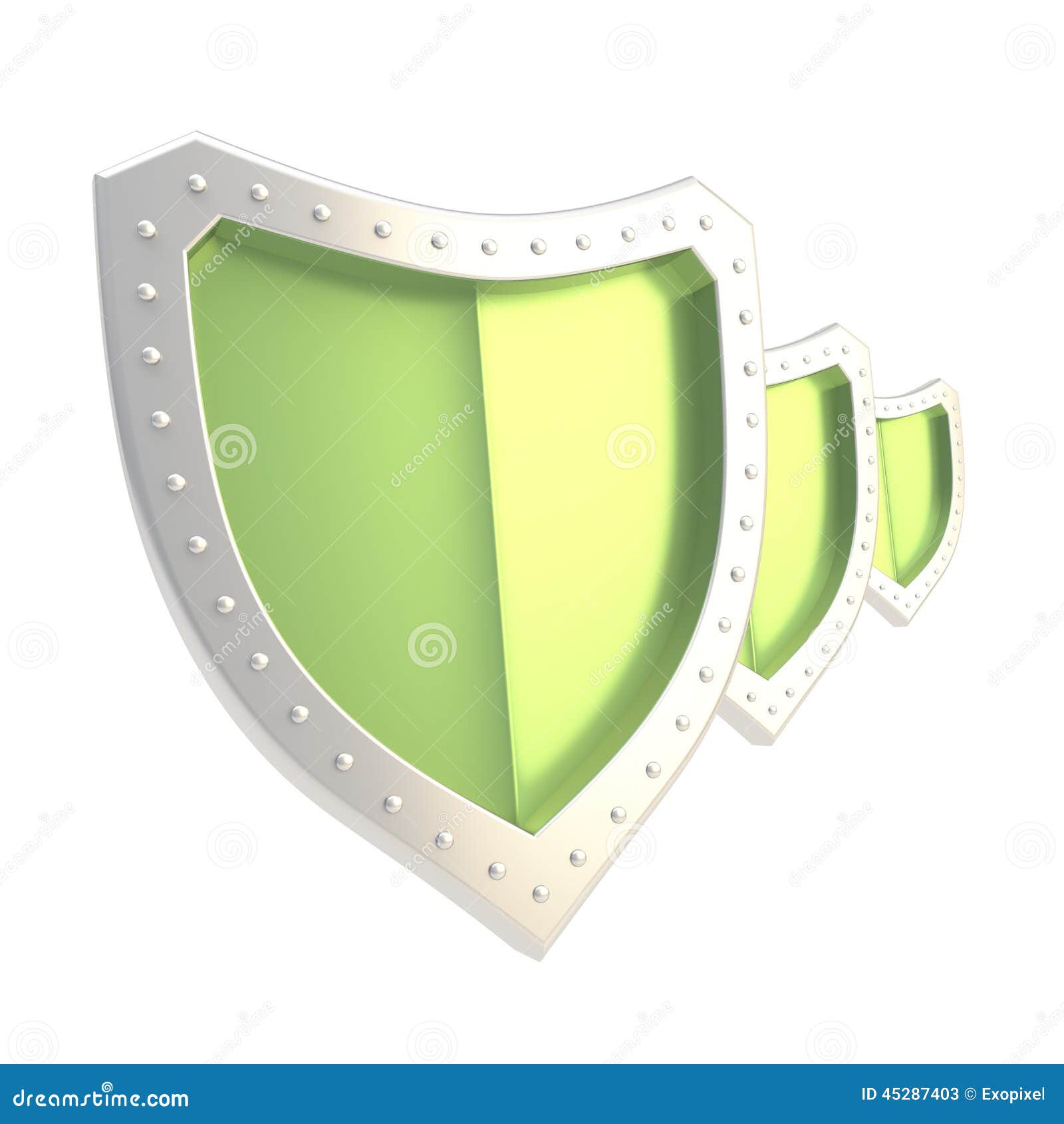 Composition of Three Shields Isolated Stock Illustration - Illustration ...