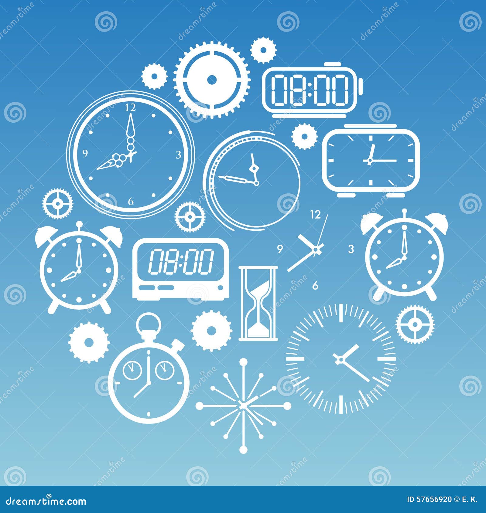 Composition with Time Symbols Stock Vector - Illustration of digital ...