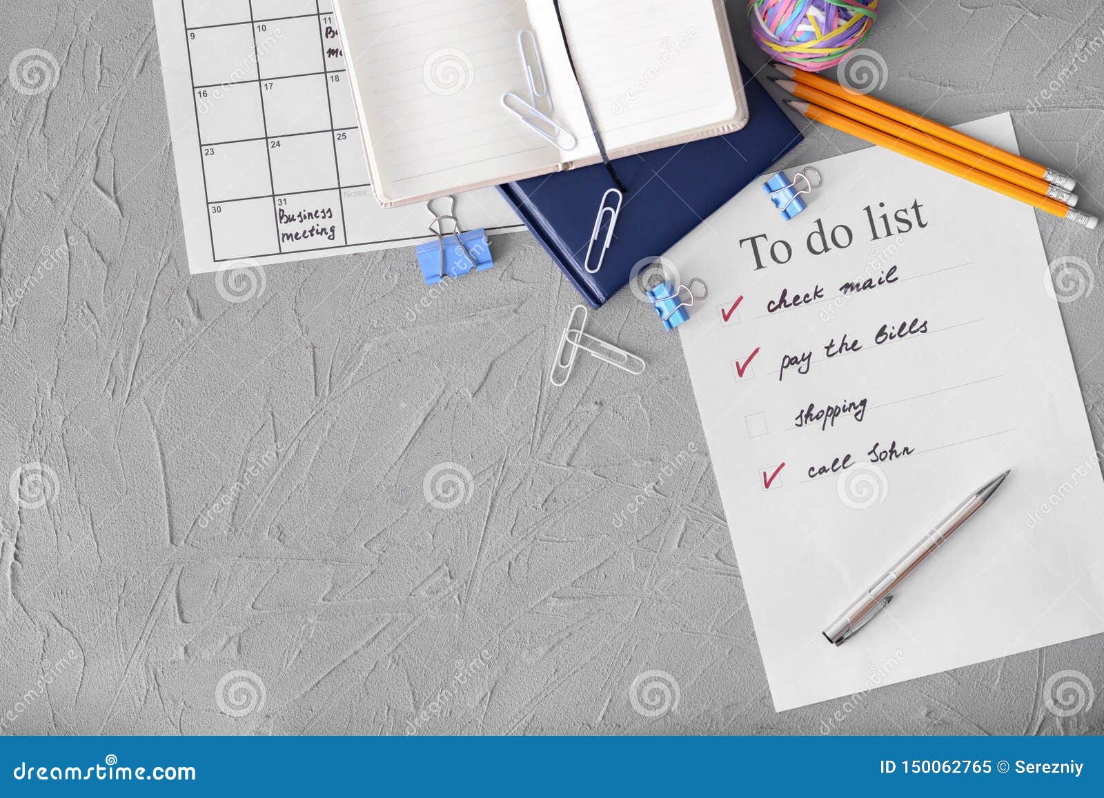 Composition with To Do List on Textured Background Stock Image - Image ...