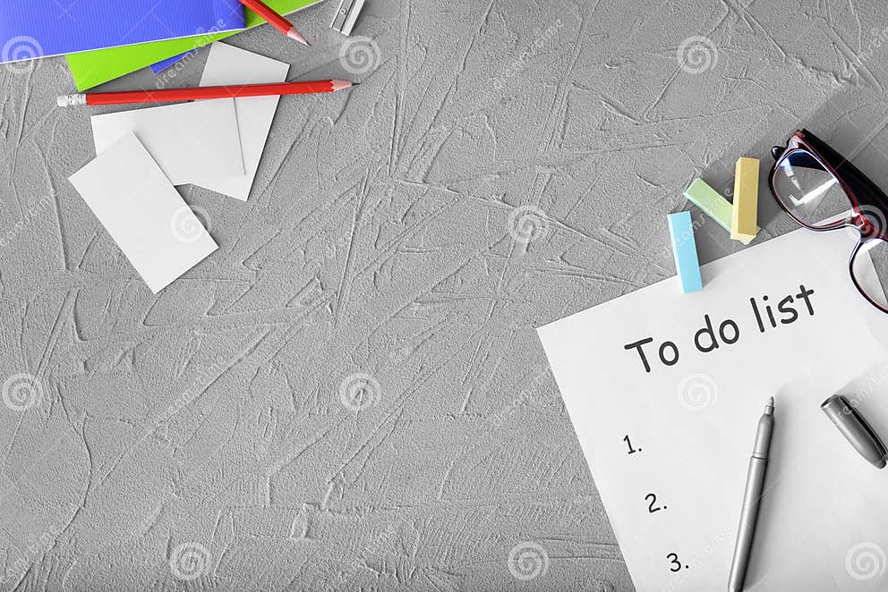 Composition with To Do List on Textured Background Stock Image - Image ...