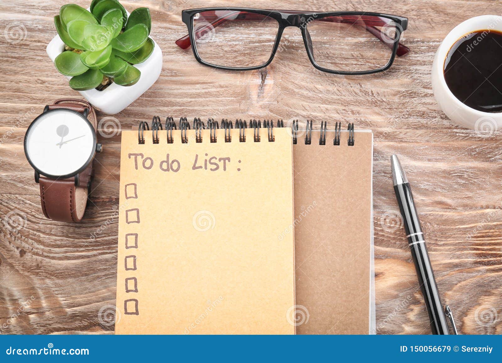 Composition with To-do List on Wooden Table. Time Management Concept ...