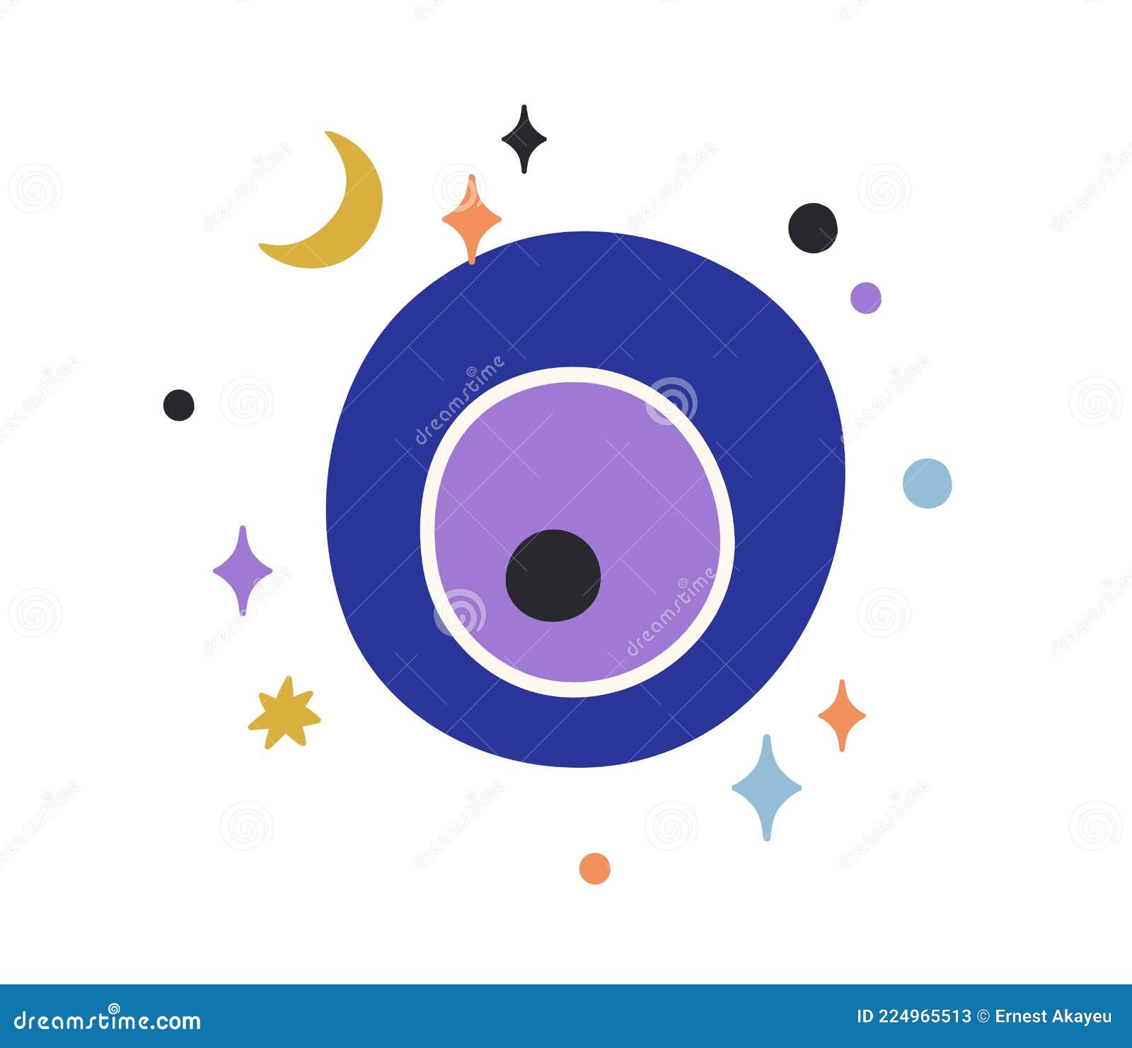 God Eye Of Providence Looking. Magic Esoteric Eyeball With Stars Around ...