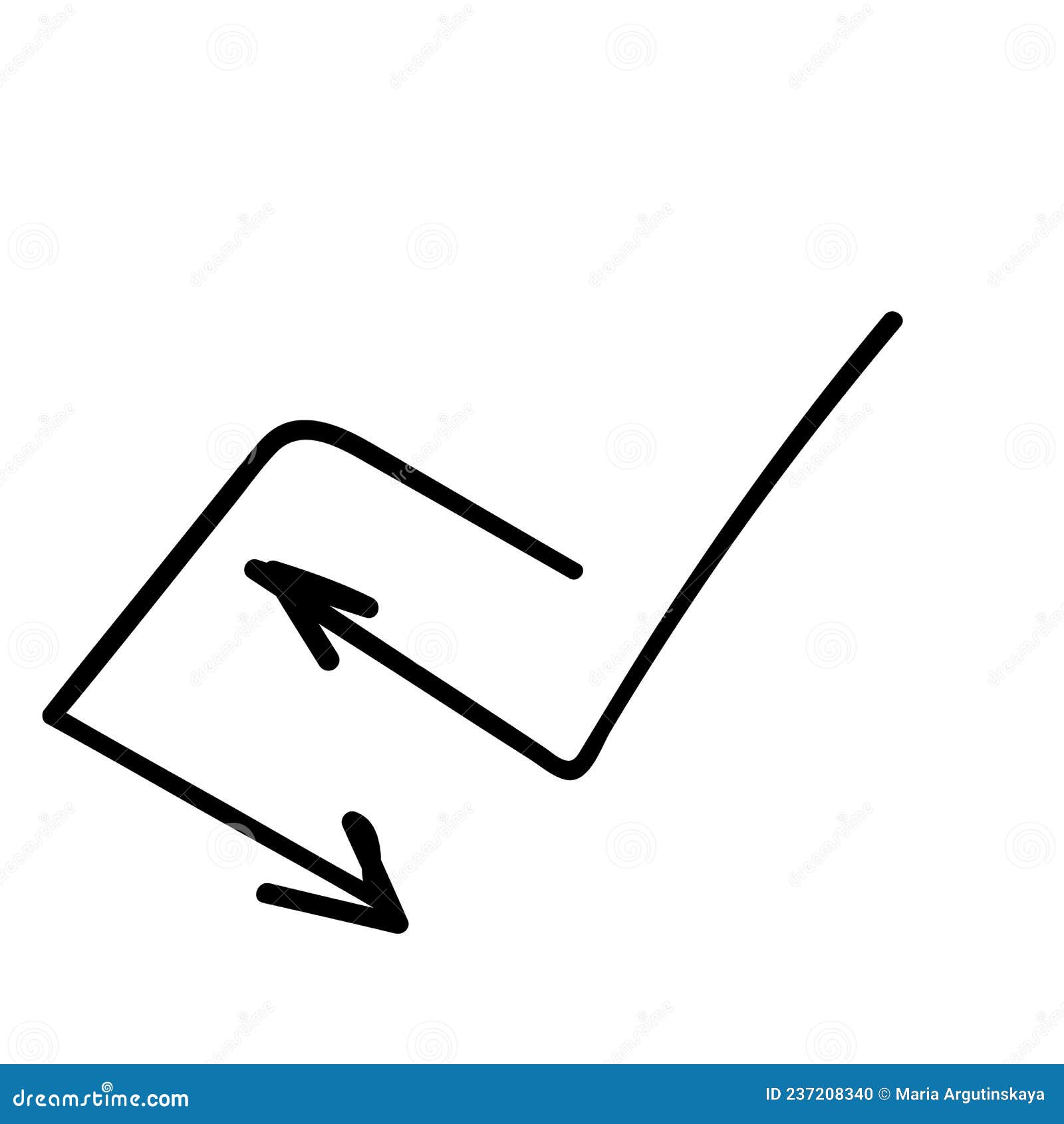 Composition of Two Hand-drawn Doodle Style Arrows. Corner Arrows ...