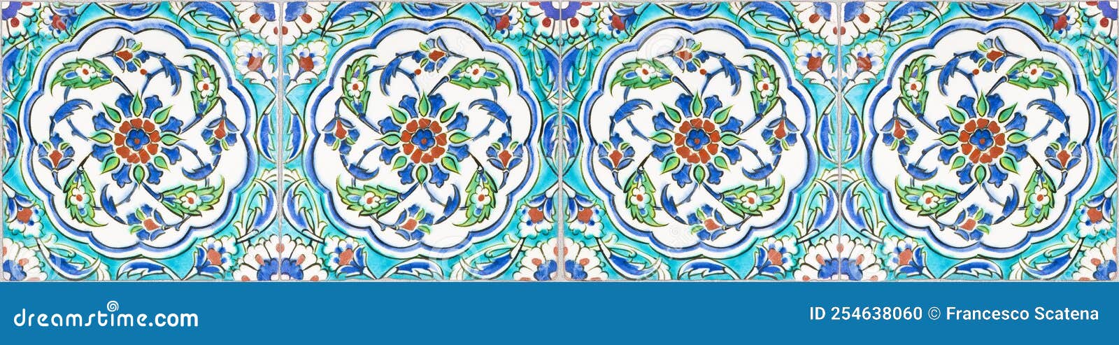 Composition of Typical Floral and Geometric Turkish Decorations with ...
