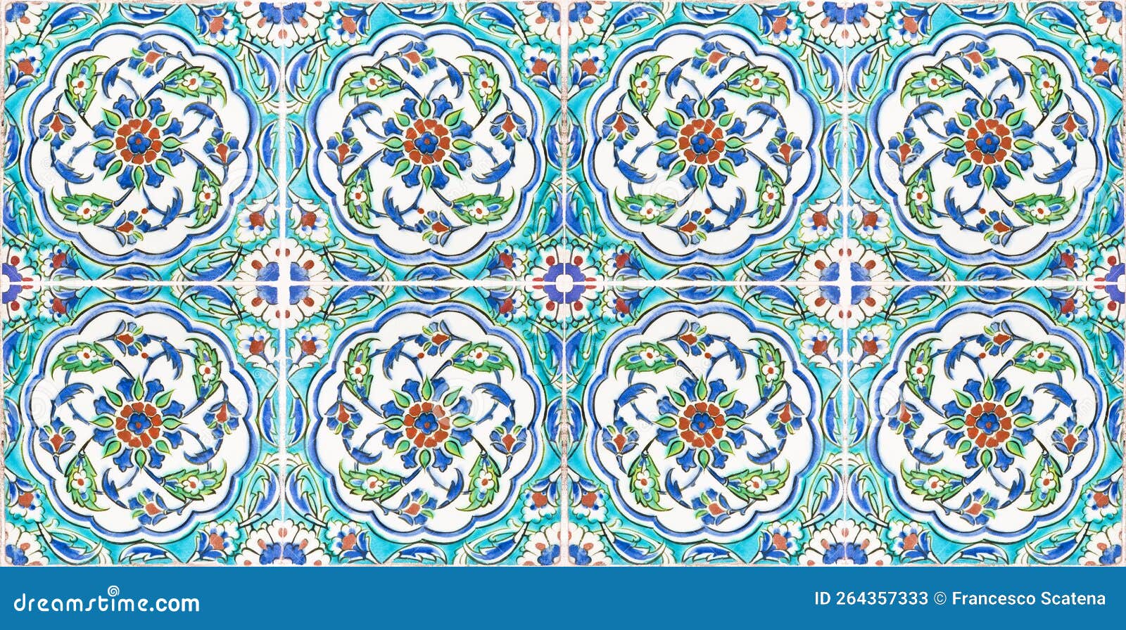 Composition of Typical Floral and Geometric Turkish Decorations with ...