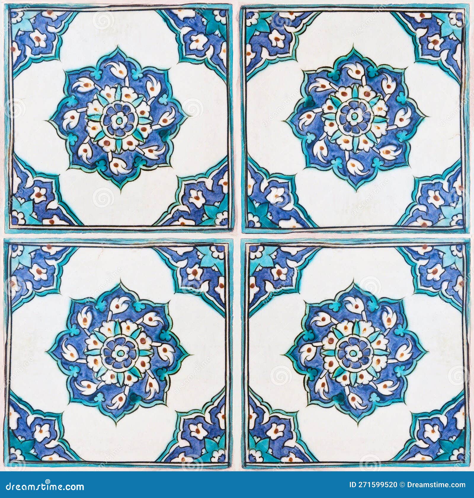 Composition of Typical Floral and Geometric Turkish Decorations with ...