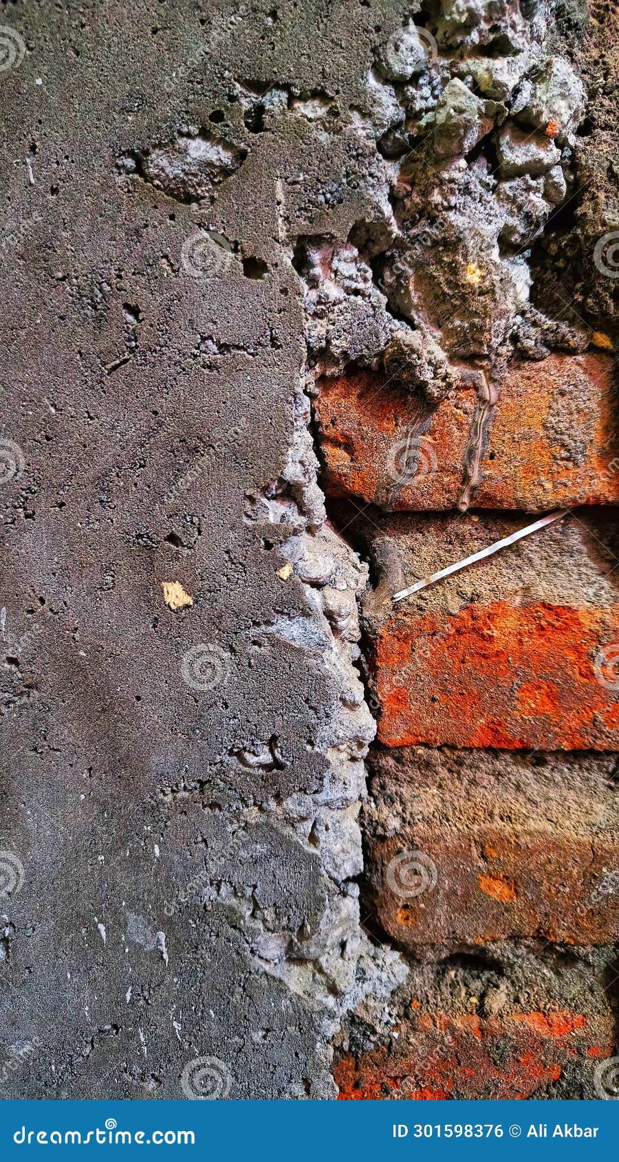 The Composition of the Unfinished Brick Walls is Red Stock Photo ...