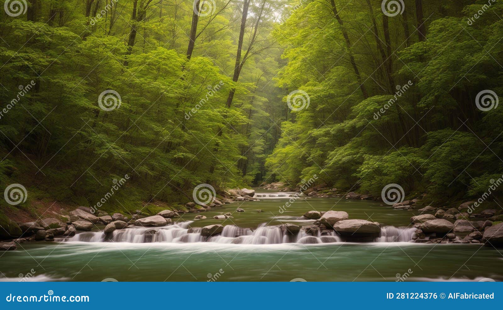 A Composition of a Uniquely Textured Stream in a Forest AI Generative ...