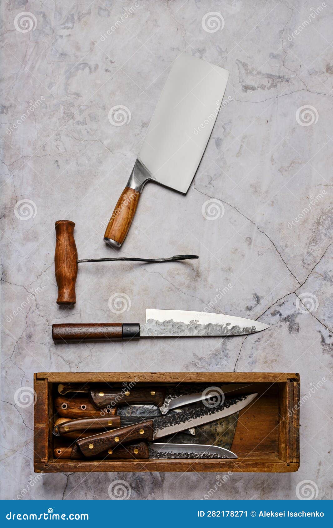Composition with Used Butcher Tools Stock Image - Image of concrete ...