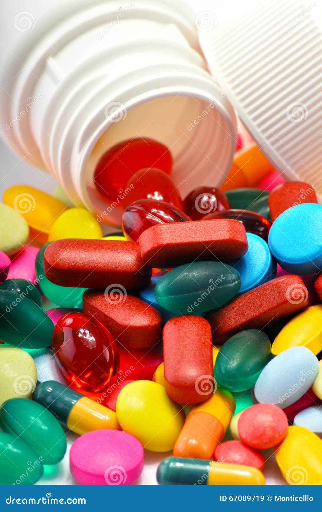 Composition with Variety of Drug Pills and Container Stock Image ...