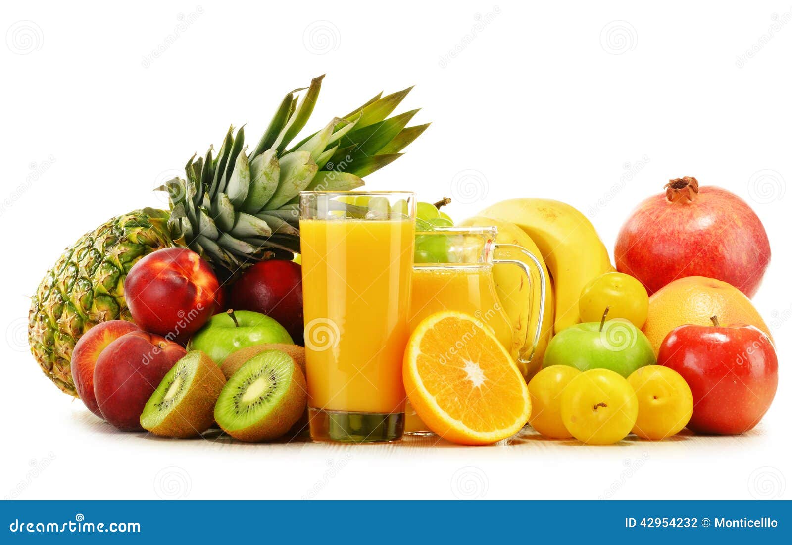 Composition with Variety of Fresh Fruits. Balanced Diet Stock Photo ...