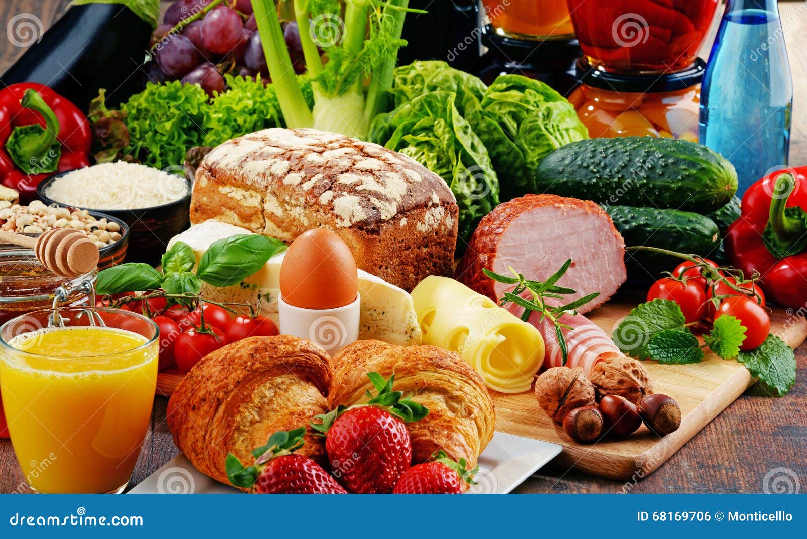 Composition with Variety of Organic Food Products Stock Photo - Image ...