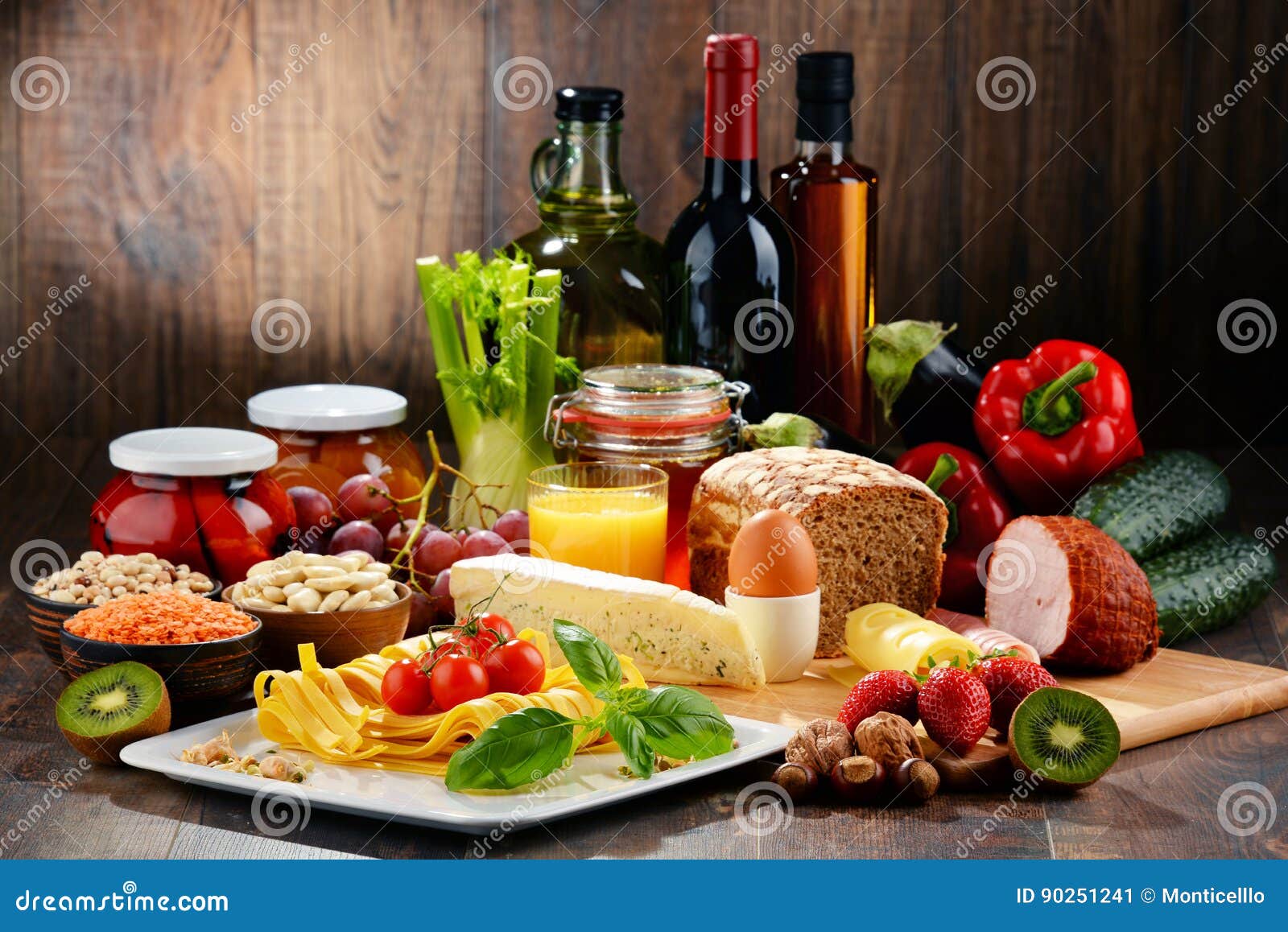 Composition with Variety of Organic Food Products Stock Image - Image ...