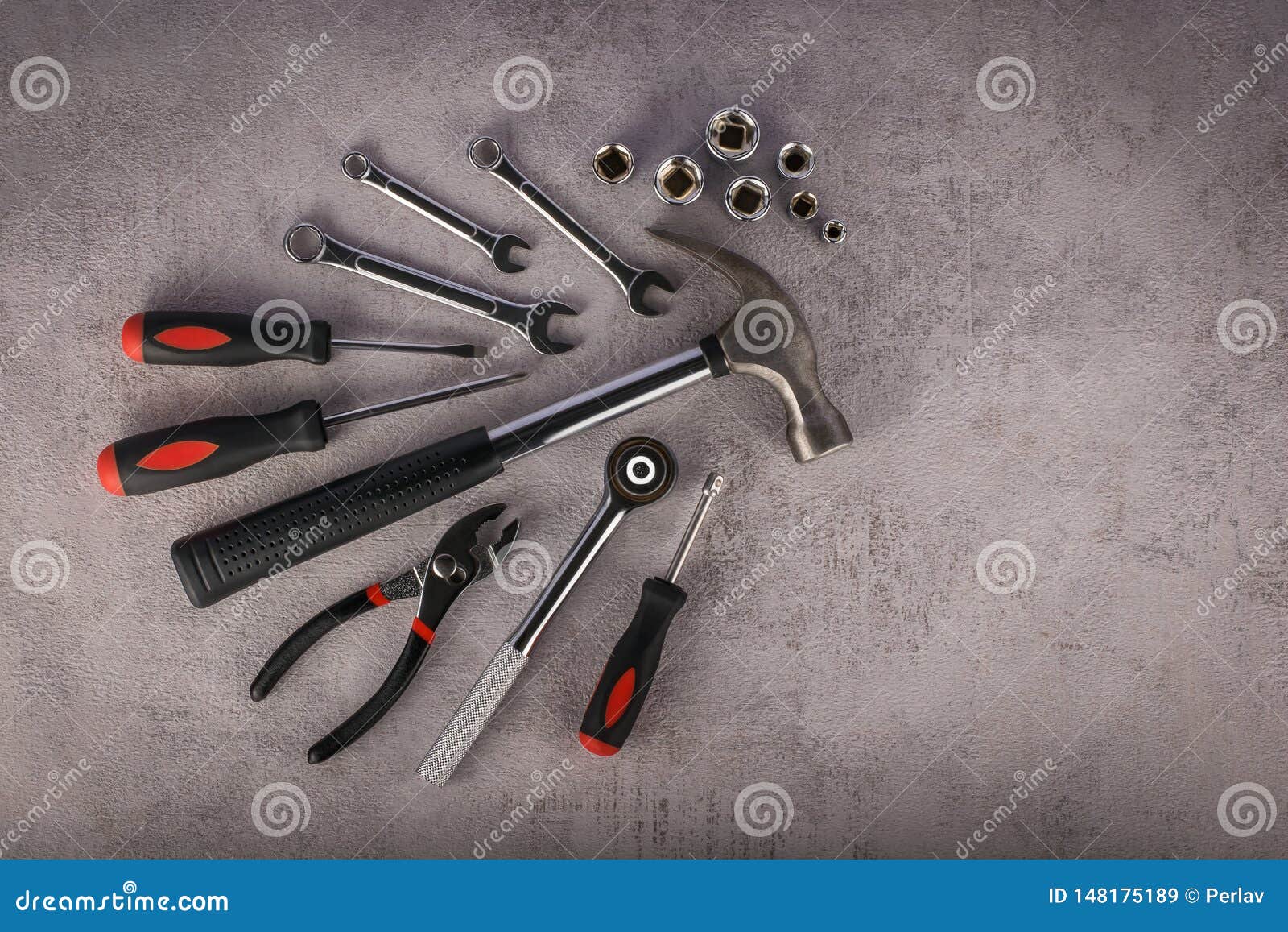 Composition of Various Construction Tools Stock Image - Image of tool ...