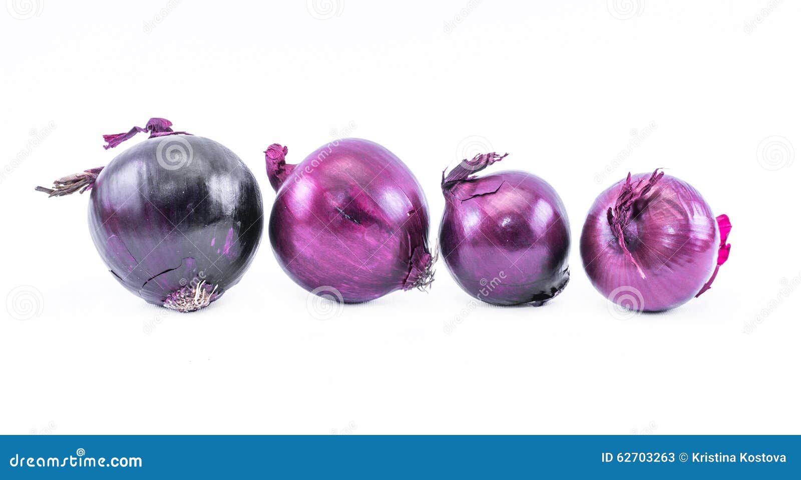 Composition of Violet - Blue Onions on a White Background Stock Image ...