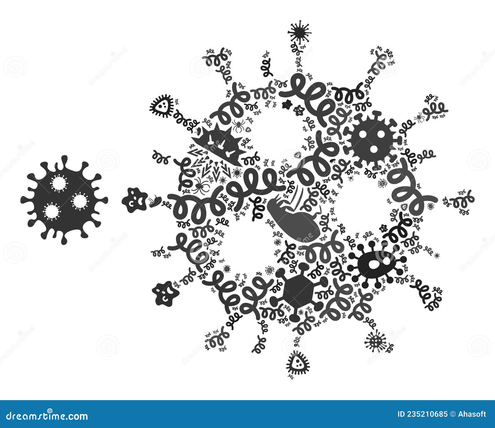Composition Virus Icon of Infectious Pathogens Stock Vector ...