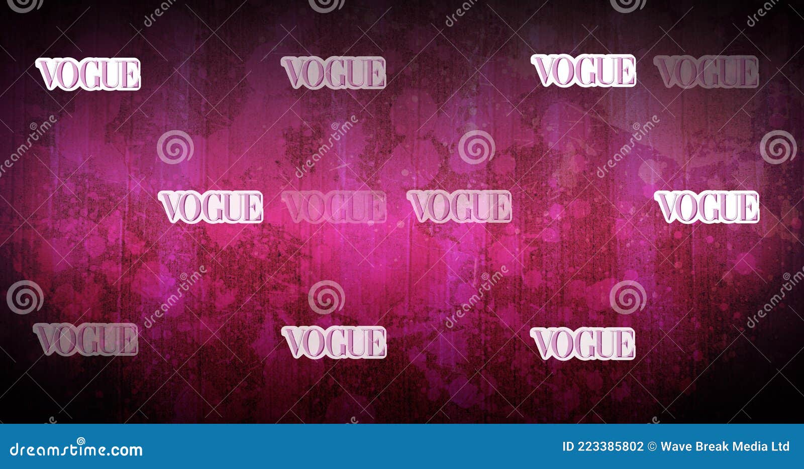 Composition of Vogue Texts Repeated on Red Background Stock ...