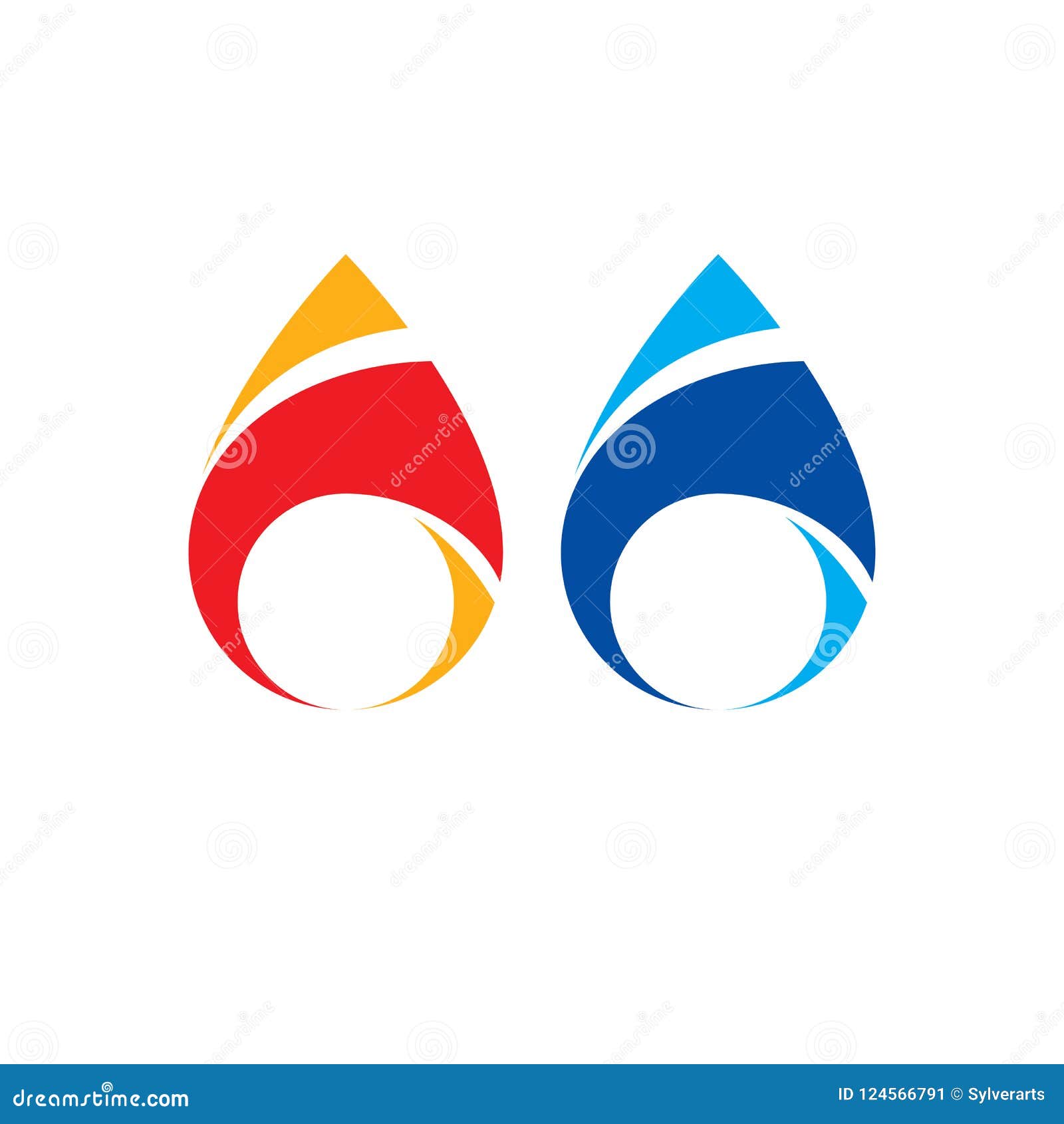 Composition of Water and Fire Elements, Nature Power. Stock Vector ...