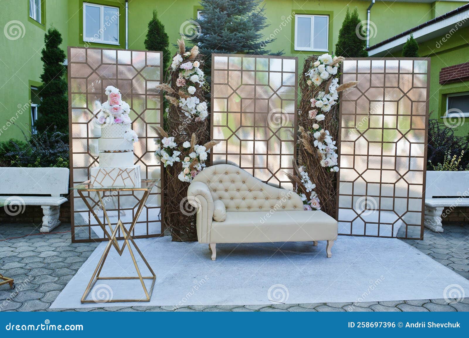 Composition of Wedding Arch. Modern Set Up for the Wedding Ceremony ...