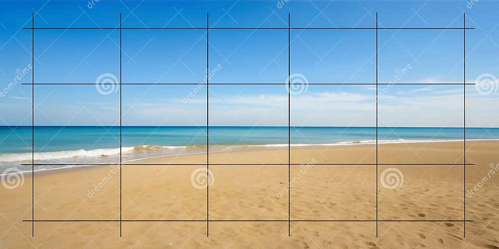 The Composition Whit The Thirds Rule Scheme In The Photography Ai Generative Stock Illustration