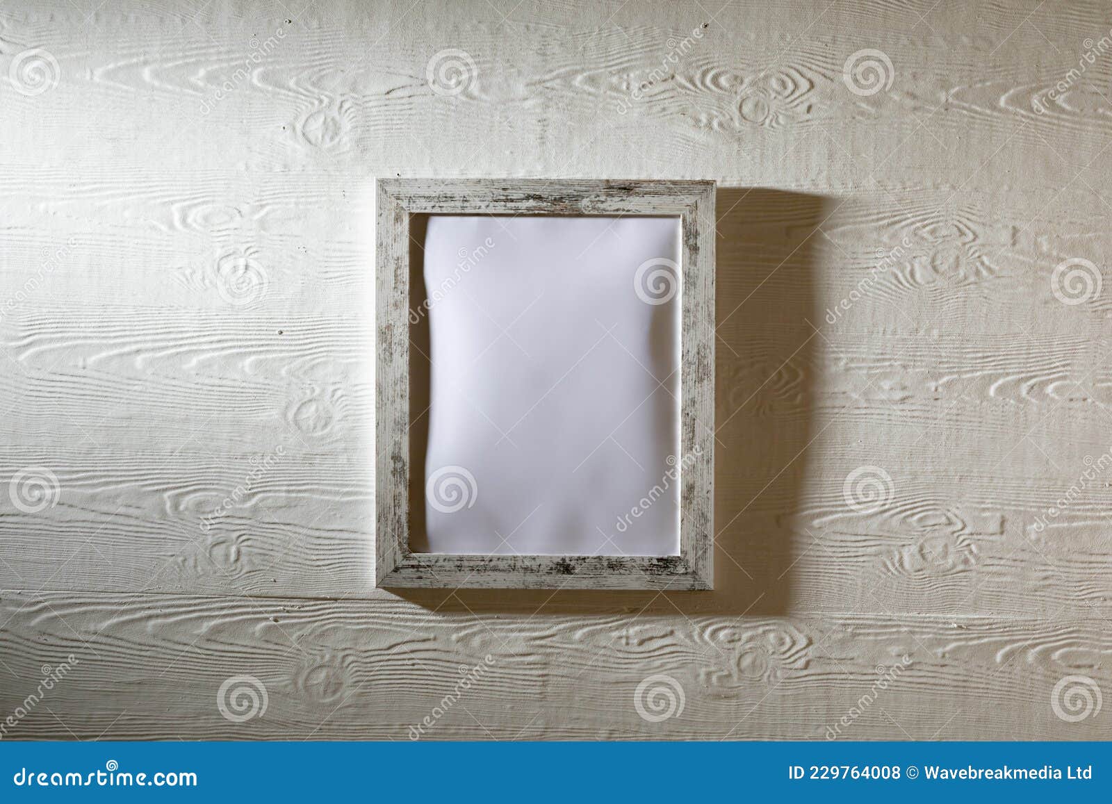 Composition of White Card in Frame with Copy Space on White Background ...