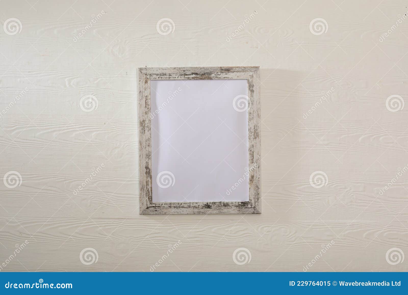Composition of White Card in Frame with Copy Space on White Background ...