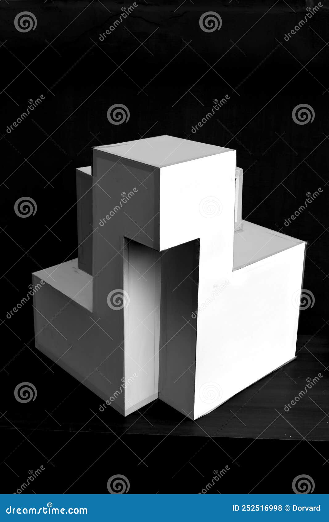 Composition Of White Cubes On Black Background Stock Photography ...