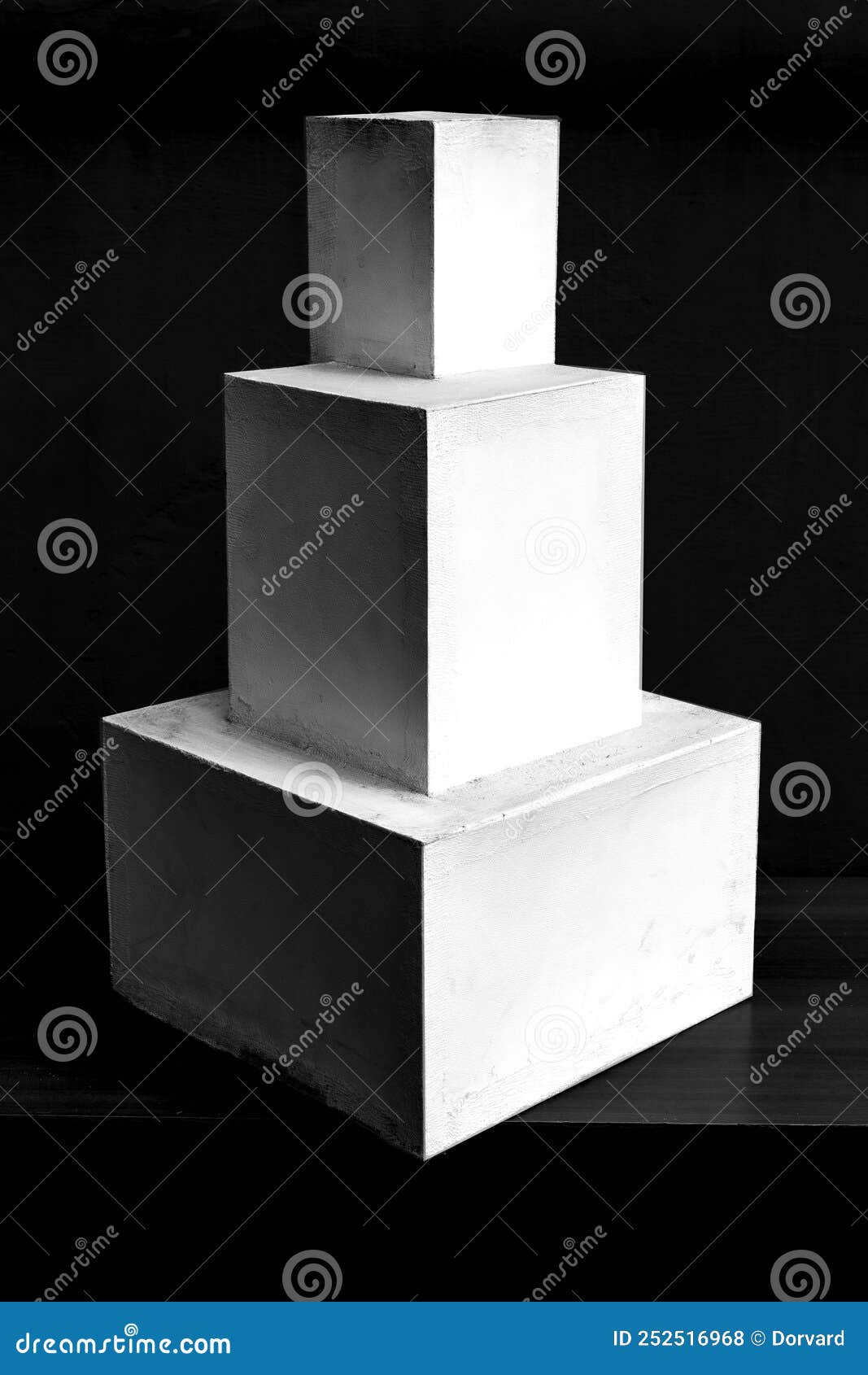Composition of White Cubes on Black Background Stock Photo - Image of ...