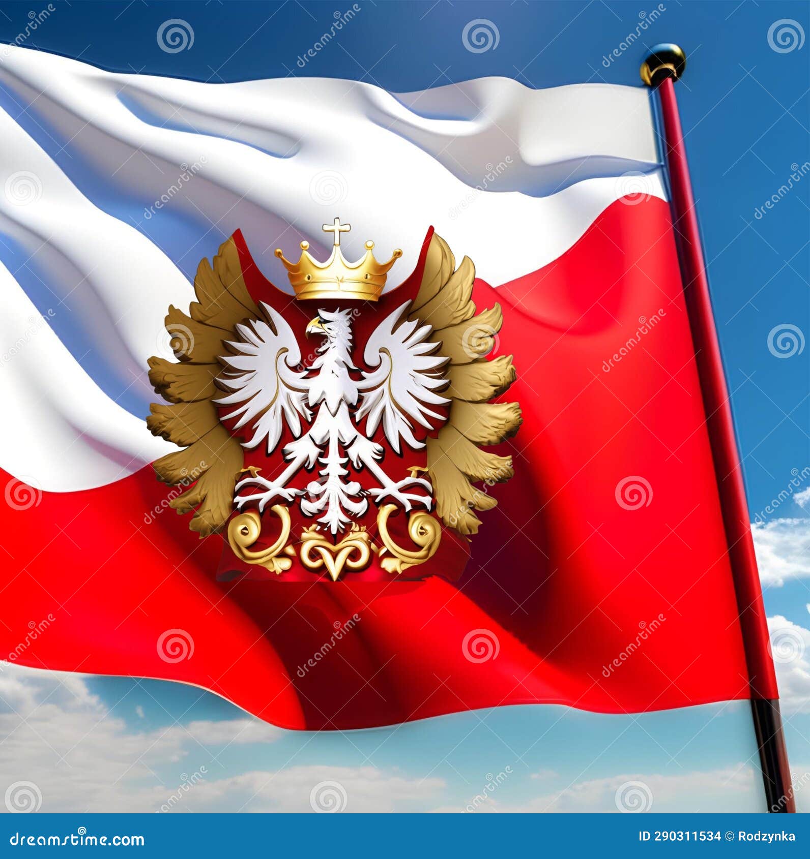 Background with the Polish Flag and Eagle, Stock Illustration ...