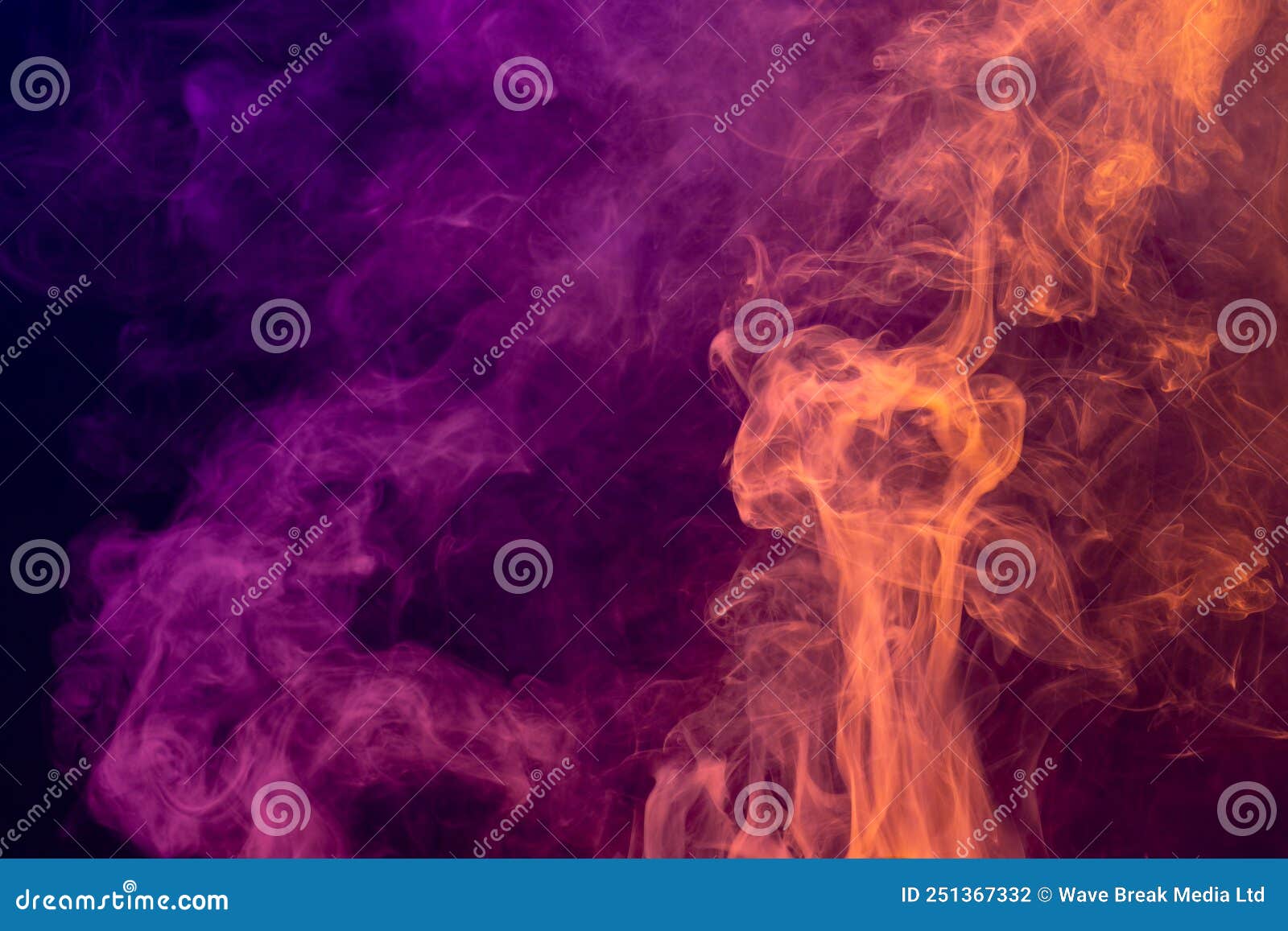 Composition of White Smoke with Red Light on Black Background Stock ...