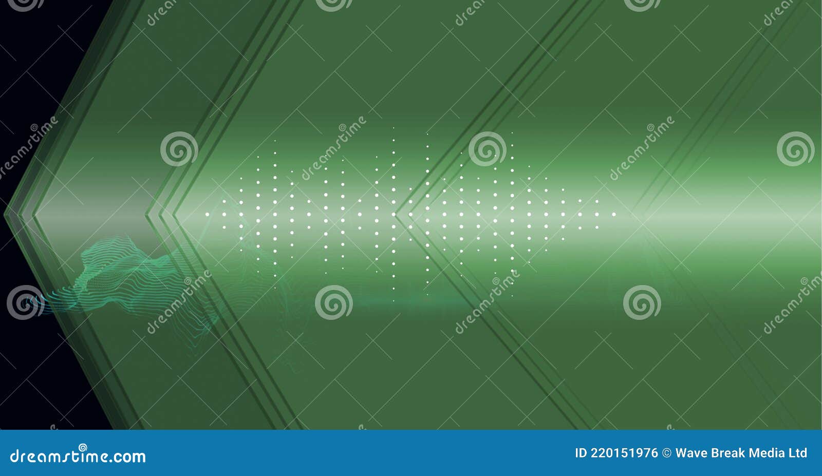 Composition of White Sound Frequency Level Meter Dots on Shiny Green ...