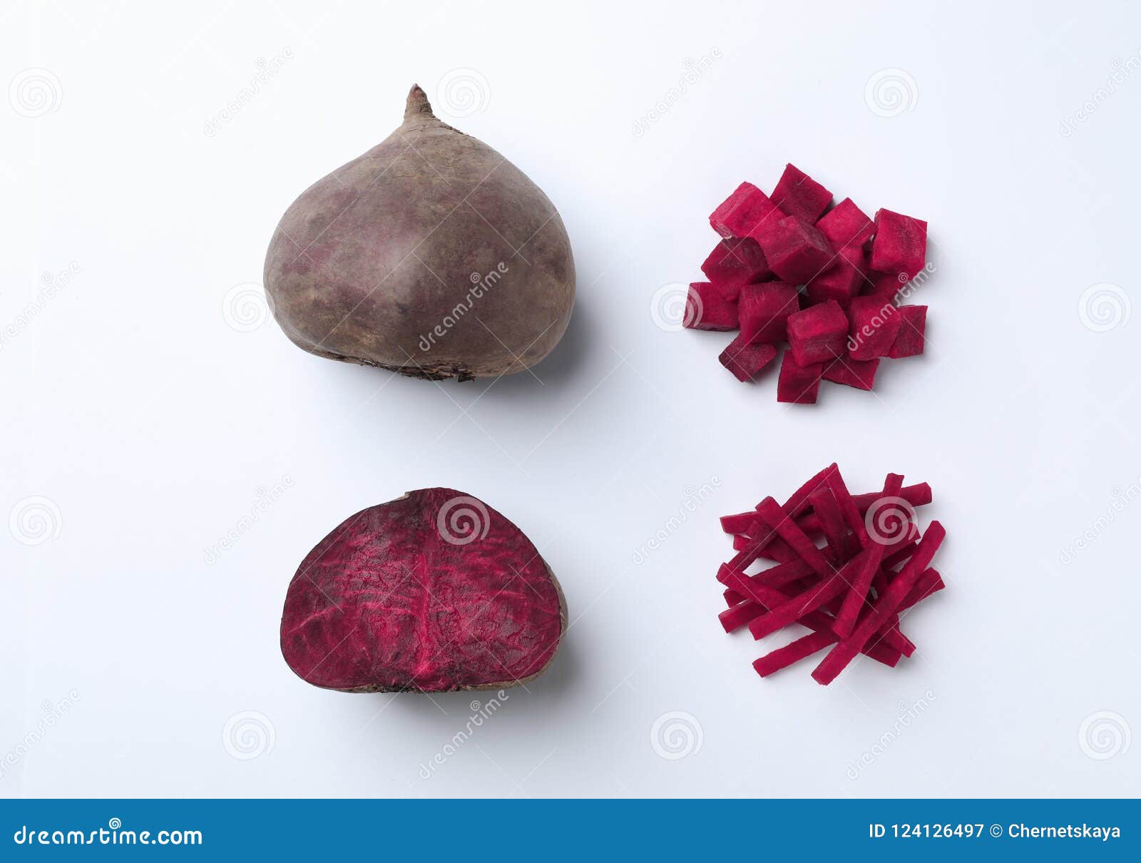 Composition with Whole and Cut Beets on White Background Stock Image ...