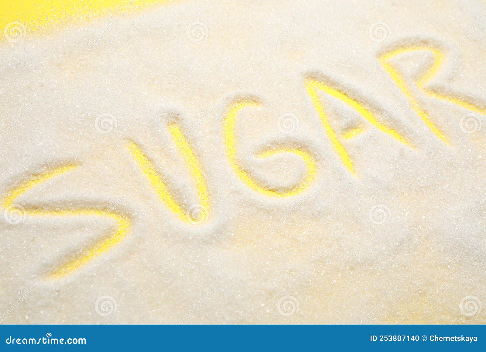 Composition with Word SUGAR on Yellow Background Stock Photo - Image of ...