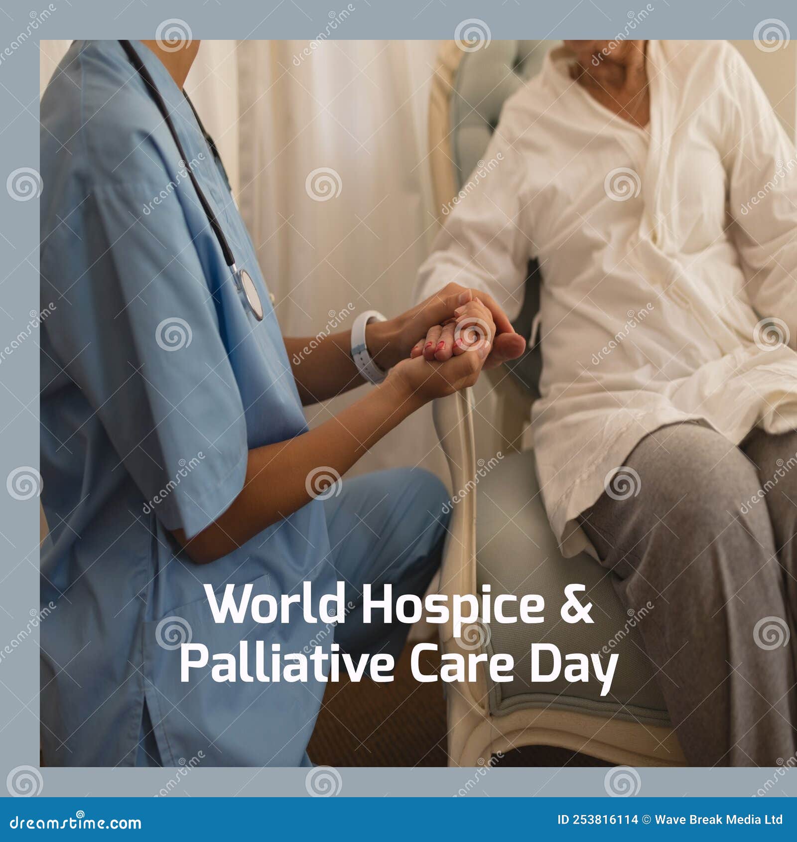 Composition Of World Hospice And Palliative Care Day Text Over Doctor