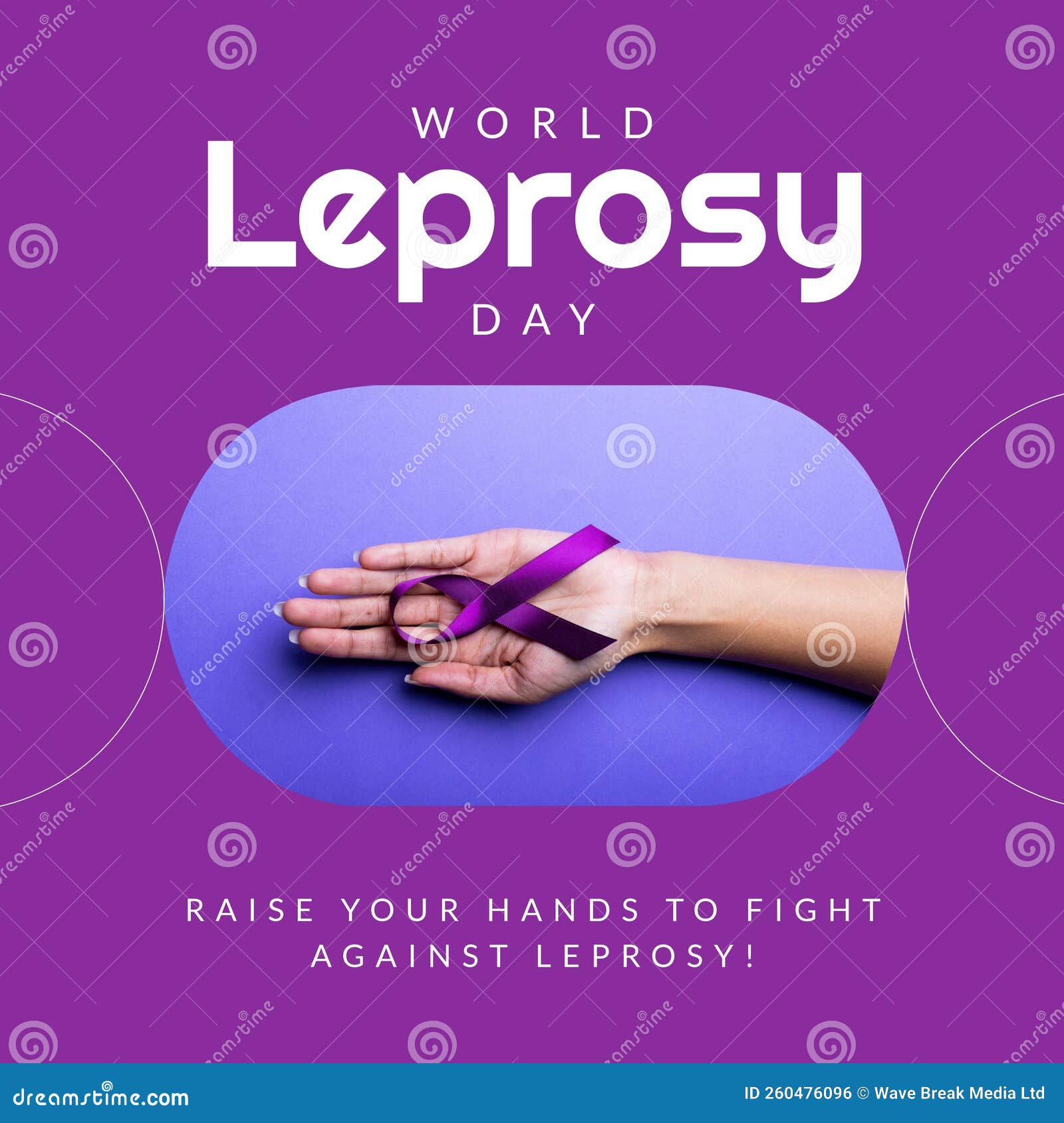 Composition of World Leprosy Day Text Over Hand with Ribbon Stock Photo ...