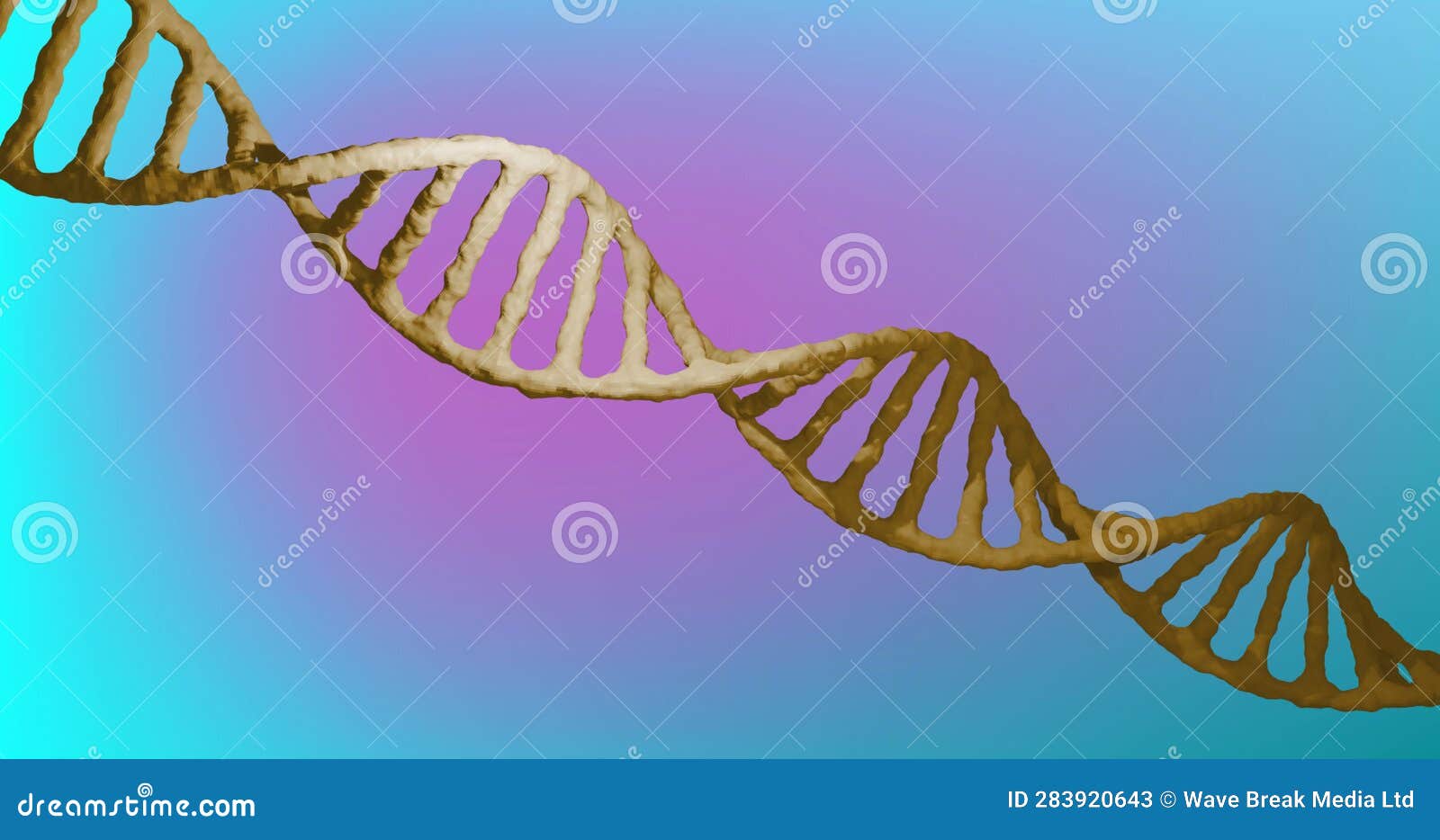 Composition of Yellow Dna Stand Over Blue Background Stock Illustration ...