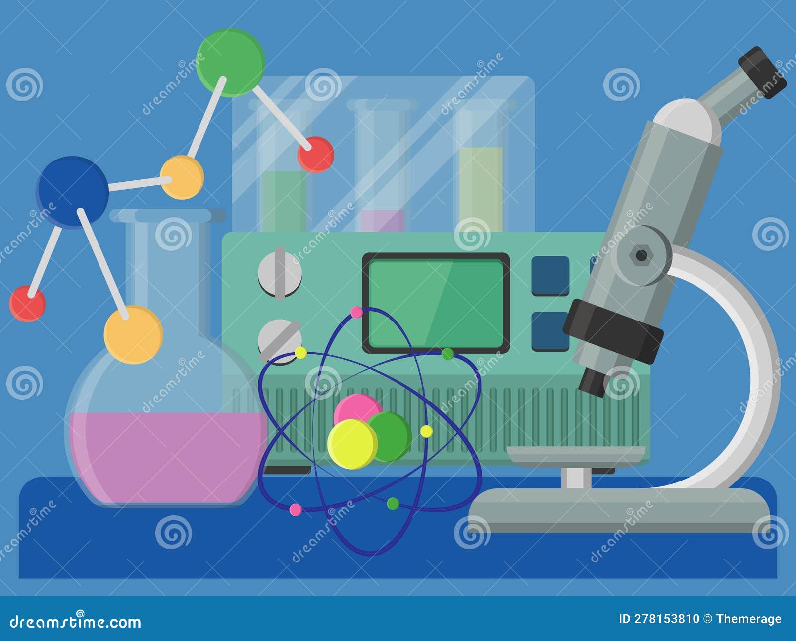 Compositional Image Consists of Molecular Mesh, Lab Incubator ...
