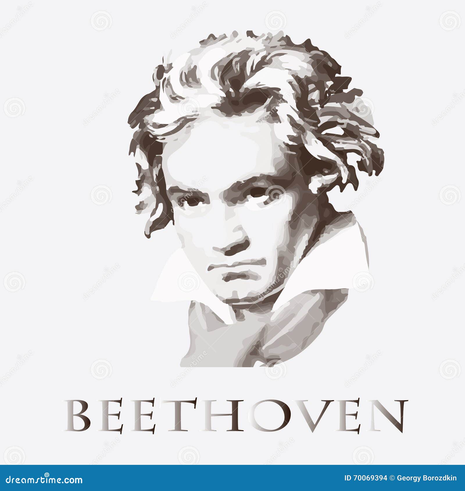 Compositor Ludwig Van Beethoven Retrato Do Vetor Ilustração do Vetor ...