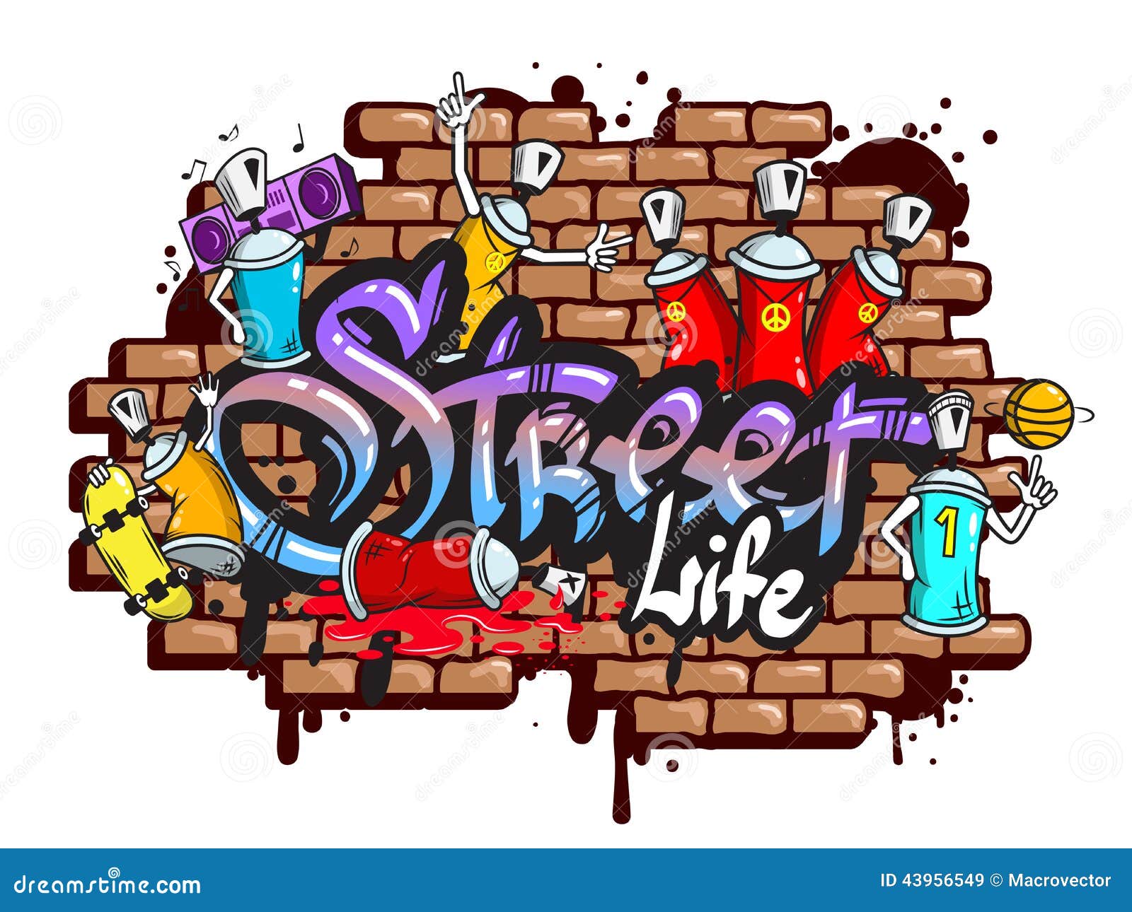 Composizione In Caratteri Di Parola Dei Graffiti Illustrazione Vettoriale Illustrazione Di