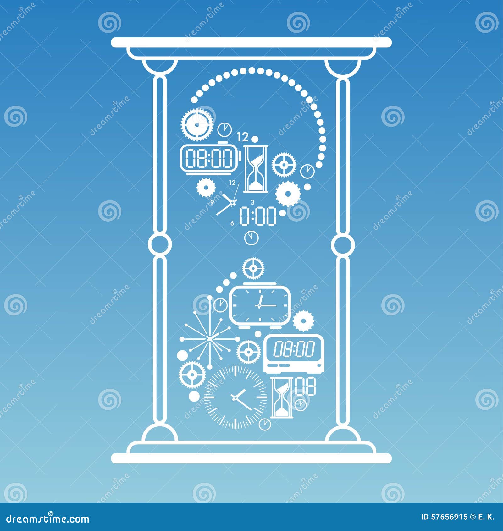 Composizione Con I Simboli Di Tempo Illustrazione Vettoriale ...