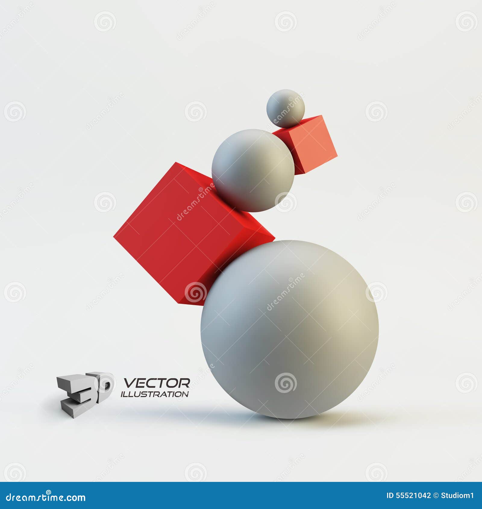 Composizione Delle Forme Geometriche 3d Vettore Illustrazione ...