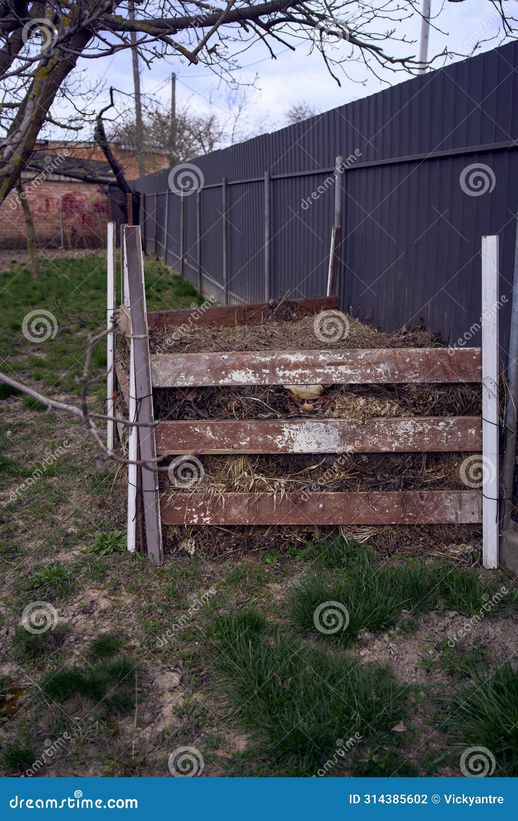 Compost Barrier, Home Processing of Organic Waste Stock Photo - Image ...